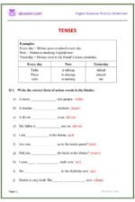 English Grammar Verbs Worksheet - skoolon.com