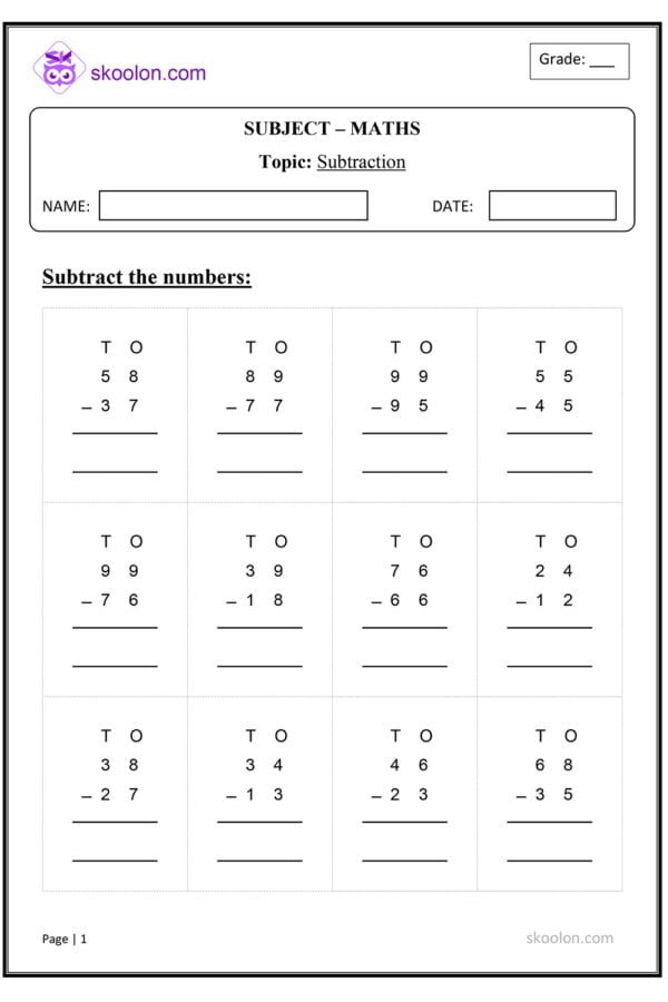 Addition And Subtraction Skoolon