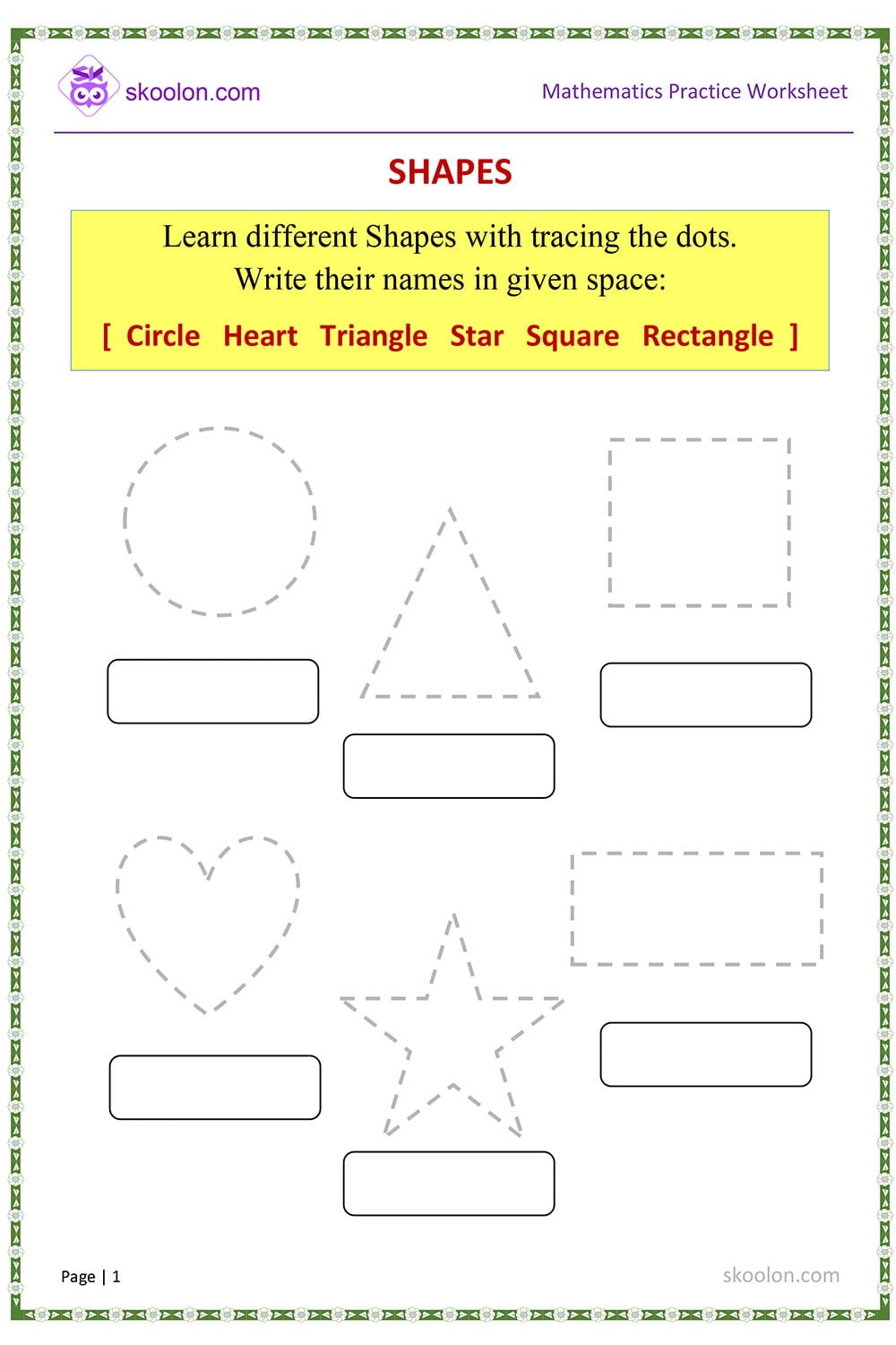 Shapes Worksheet Shapes Worksheet