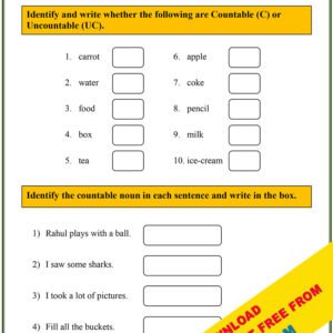 Countable and Uncountable Nouns – skoolon.com
