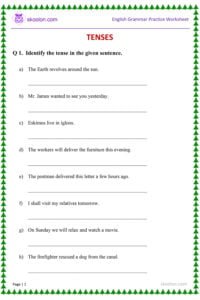 English Grammar Verbs Worksheet - skoolon.com