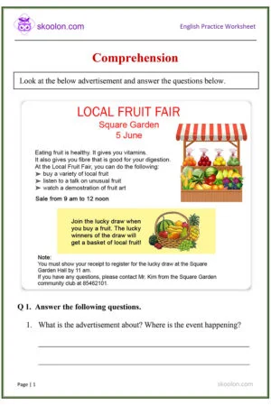 Graphic Stimulus Worksheets