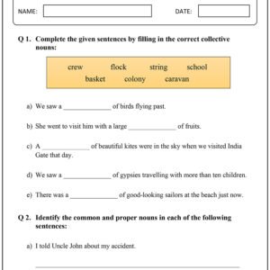 nouns worksheet – skoolon.com