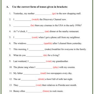 Tenses – skoolon.com