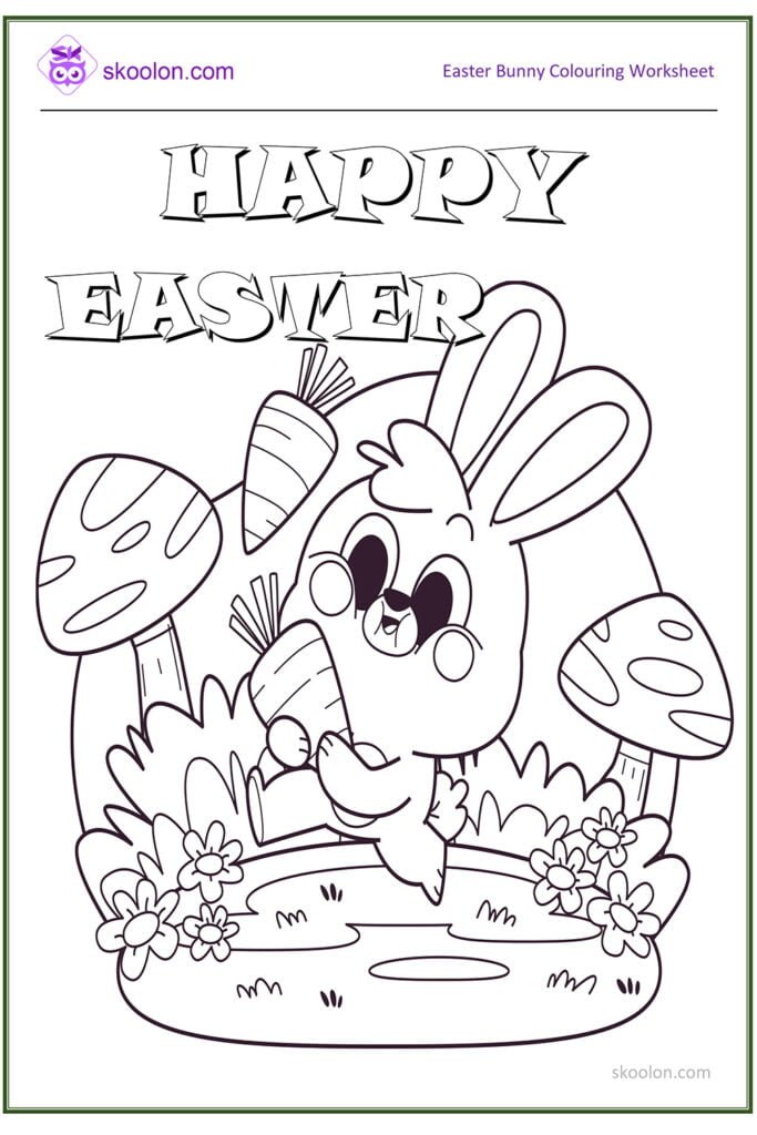 Easter Bunny with carrot - skoolon.com