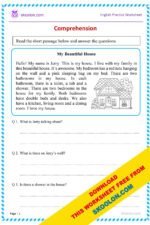 Comprehension - My Beautiful House - skoolon.com
