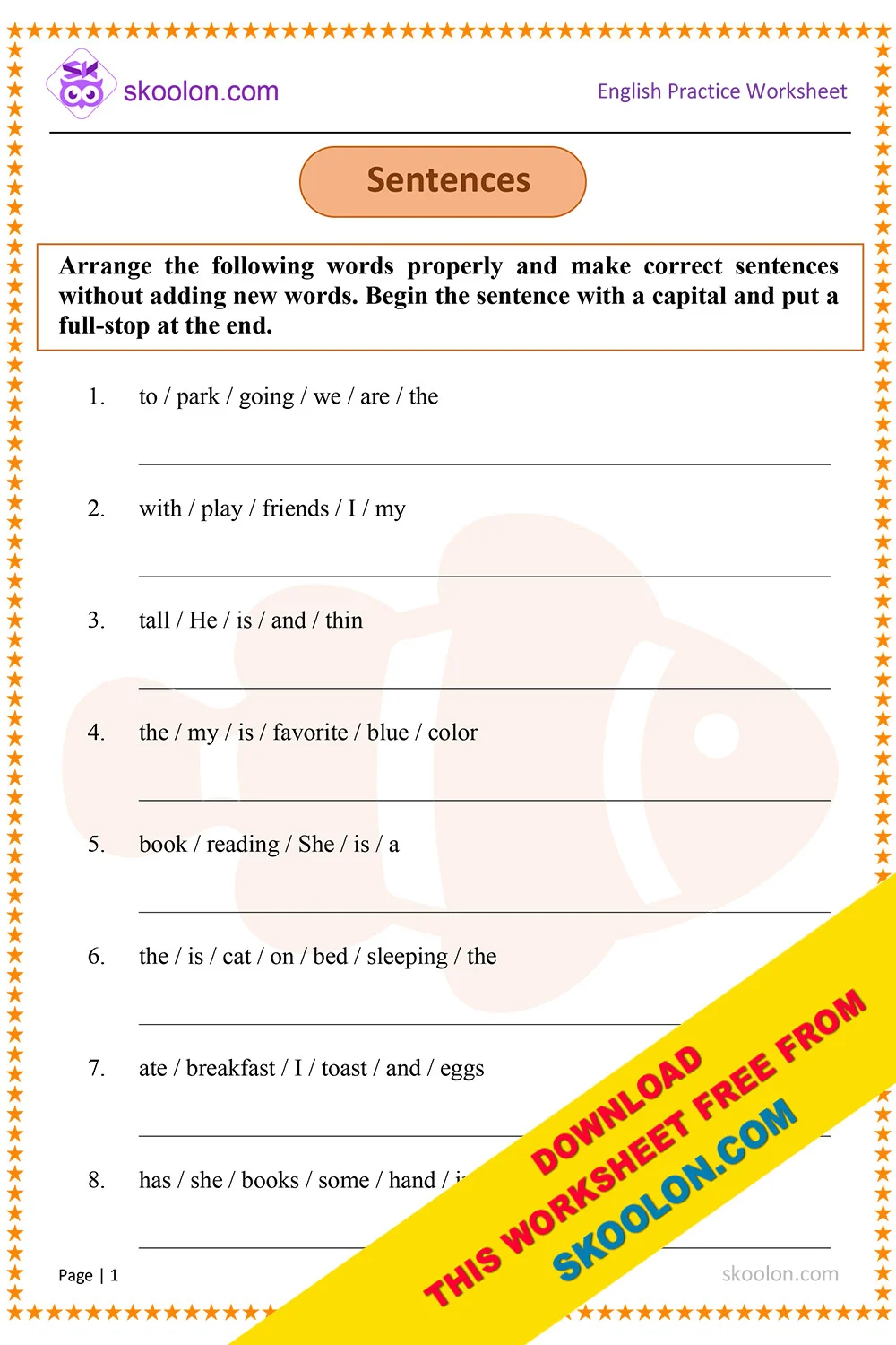 Correct Grammar Sentences Worksheets English Grammar +1 Added A New