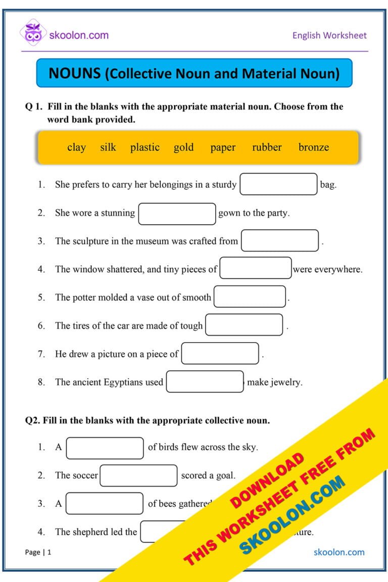 Nouns Worksheet-6 - skoolon.com