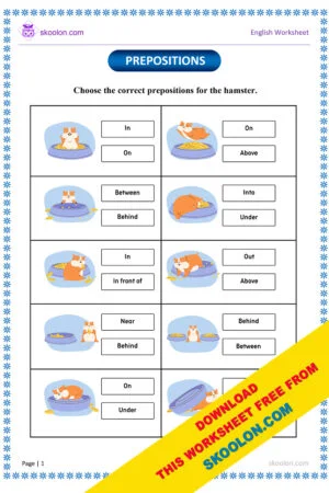 Prepositions Interactive Worksheet For 1st Grade
