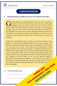 Comprehension – Grandpa - skoolon.com