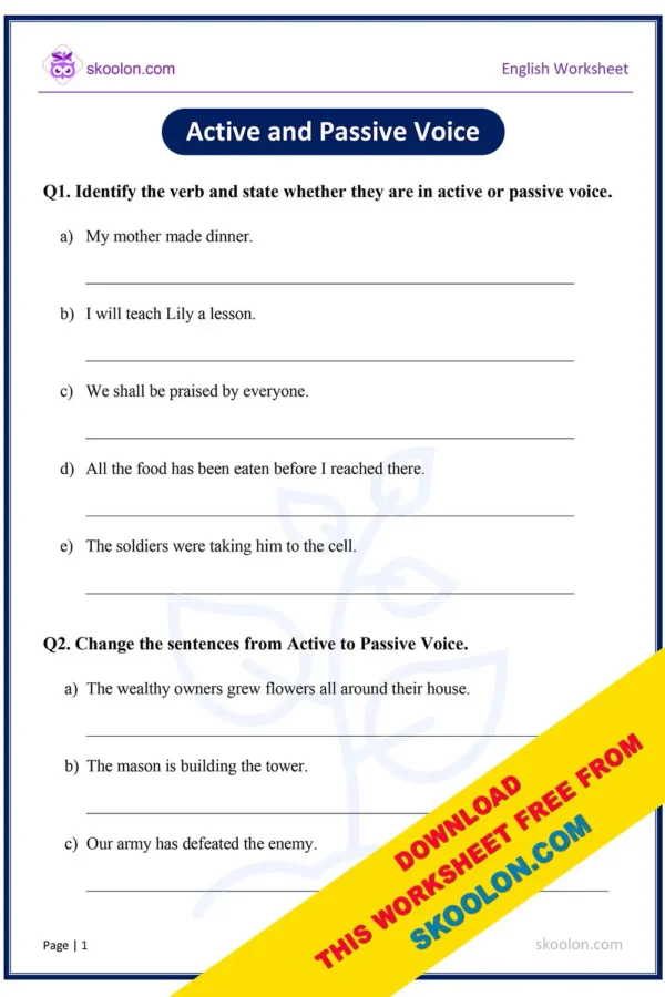 Active Passive Voice Exercise 4 Skoolon Active Passive Voice Exercise 4 Skoolon